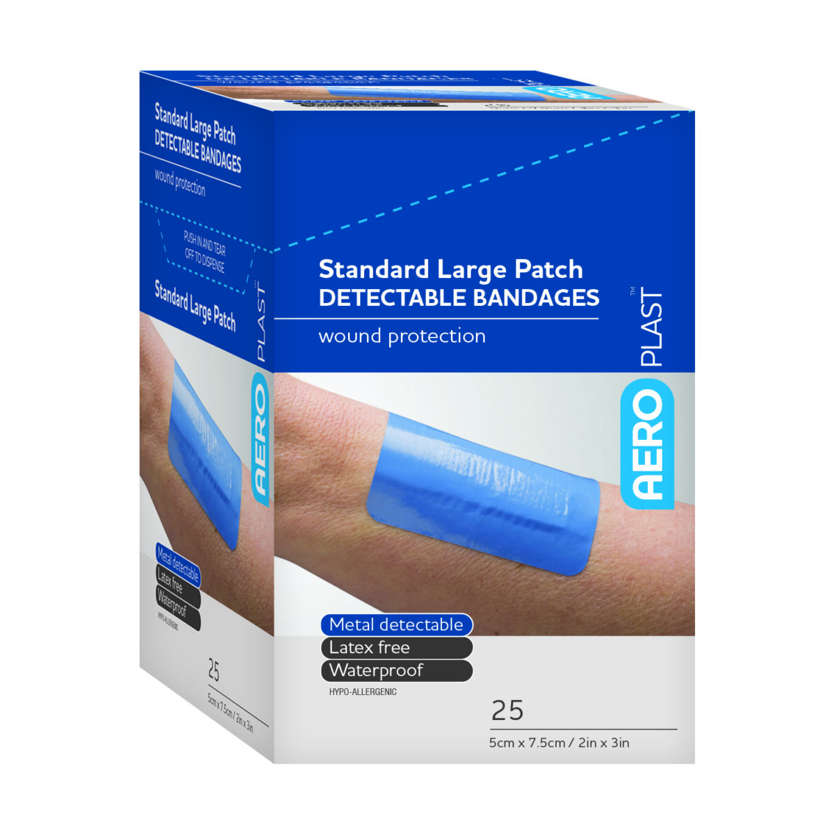AeroPlast™ Detectable Large Patch Bandages 25/box #AD1001US | Aero ...