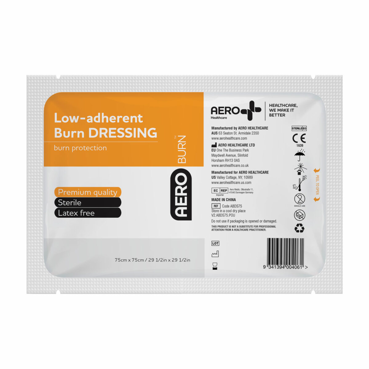 AeroBurn™ Low-Adherent Burn Dressing #ABDS75 | Aero Healthcare